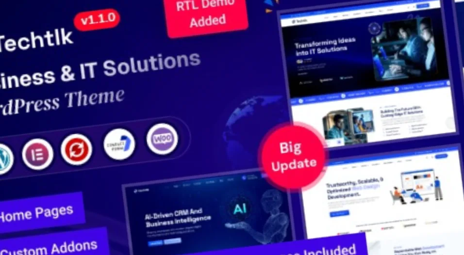 Free Download Techtlk (v1.19) Multipurpose Technology WordPress Theme Nulled